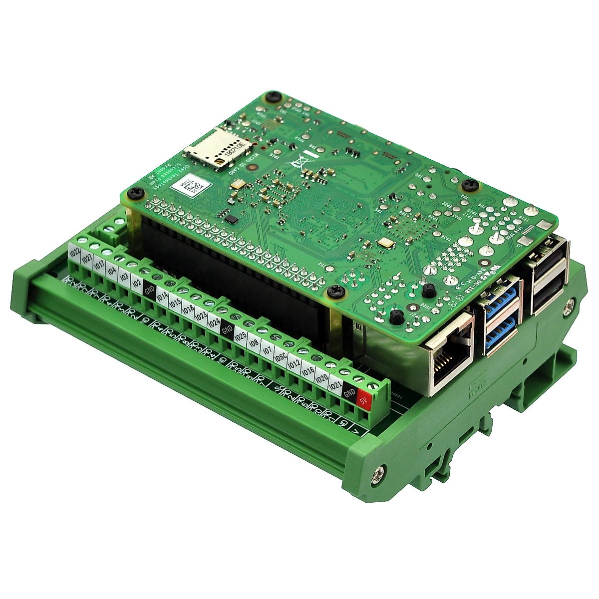 Electronics-Salon DIN Rail Mount Screw Terminal Block Adapter Module, for Raspberry Pi A+ 3A+ B+ 2B, 3B 3B+ 4B Zero Zero-W
