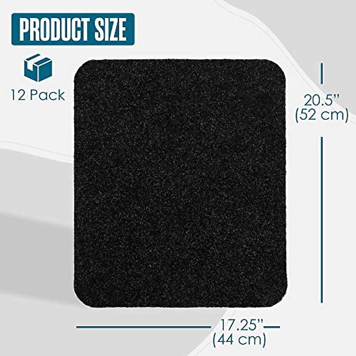 Houseables Urinal Mats, Floor Pads, 12 Pack, 17.25" x 22", Black, Blue, Square, Polypropylene Fibers, Disposable, Splash Mat, Pee Pad, for Men’s Bathroom, Urine, Restroom, Eliminating Odor