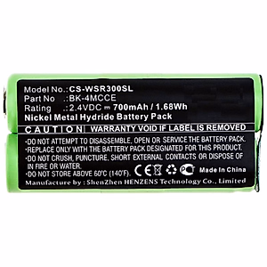 Henhaoro Shaver Rechargeable Replacement Battery for Waterpik Sensonic Plus SR-3000 BK-4MCCE