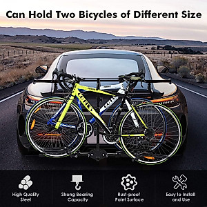 Goplus 2-Bike Hitch Mounted Rack, Hitch Bike Rack Carrier Fits 1-1/4" and 2" Hitch Receivers, Tray Style Smart Tilting Design Bicycle Rack