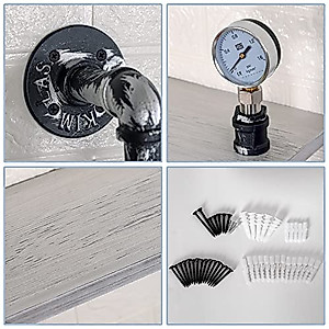 Rawsons Industrial Pipe Rustic Shelves Wall Mounted, 24in Rustic Wood Shelf, 3 Tier DIY Bookshelf, Storage Shelves for Living Room, Bedroom, Office, Farmhouse Bathroom Shelving, Retro,White