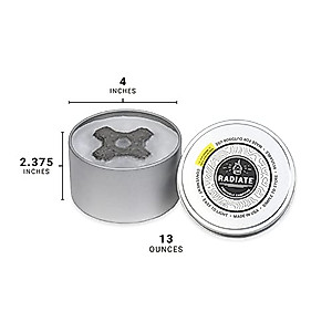 Radiate - 4 Pack Outdoor Portable Campfire - 3 Hours of Warmth and Burn Time - 4” Reusable Fire Pit for Camping, Smores, Cooking, and Picnics - Recycled Soy Wax