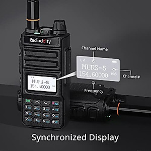Radioddity MU-5 MURS Radio, License Free Two-Way Radio Rechargeable, Display Sync for Industrial Business Retail
