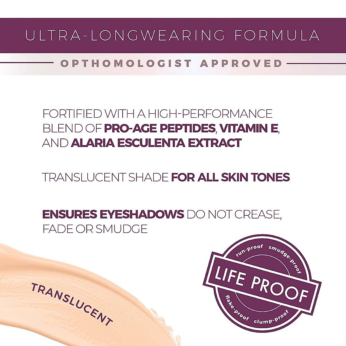 Blinc Eyeshadow Primer, Translucent Eye Shadow Primer Base with Pro-Age Peptides and Vitamin E. For Long-Lasting, Crease-Free Eyeshadow & Makeup Looks, Clean, Vegan, and Natural, 10mL/0.33 Fl. Oz