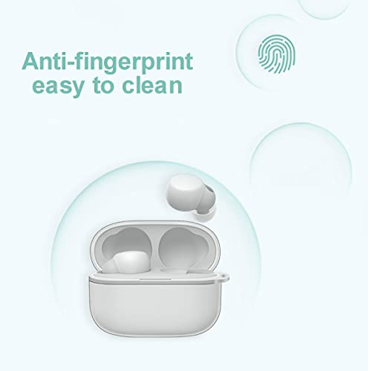 Sukalun Transparent Case Cover Compatible for Sony LinkBuds S | Shockproof Full Body Protection Soft TPU Clear Cover | Protective Sleeve Skin Cover with Carabiner for Wireless Earbuds