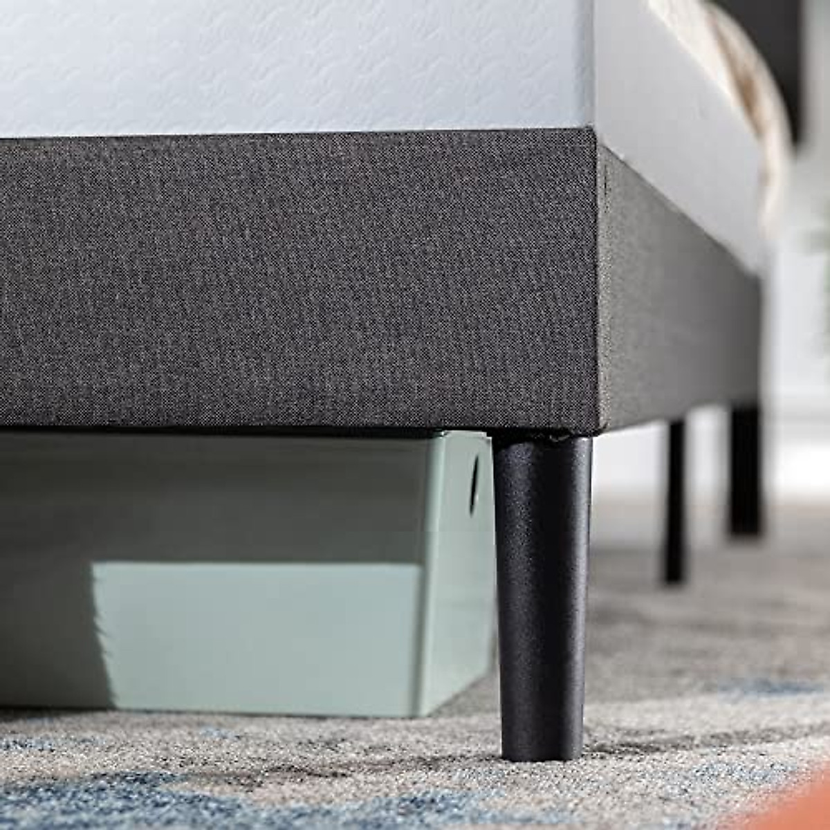 ZINUS Cambril Upholstered Bed Frame / Durable Steel Support / Bed Frame for Box Spring & Mattress / Easy Assembly, Queen Dark Grey