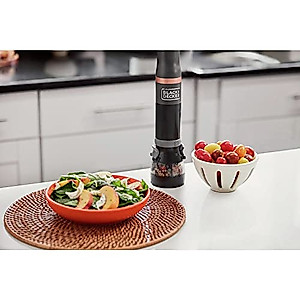 BLACK+DECKER Kitchen Wand Attachment Salt and Pepper Grinder, Adjustable Coarseness (BCKM101SP)