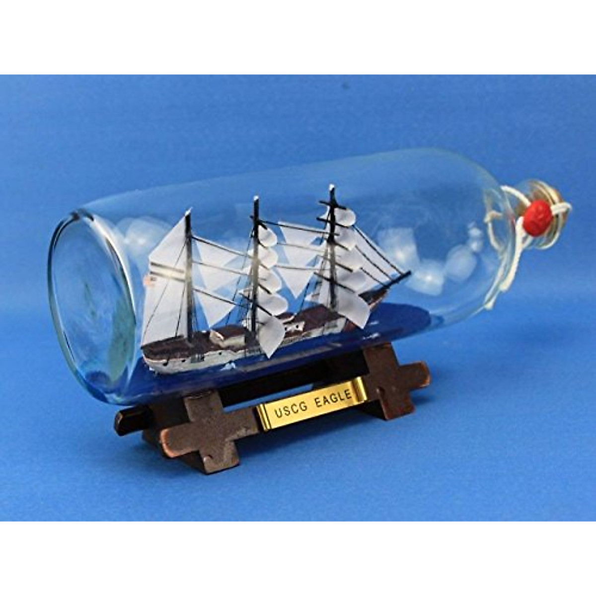 Hampton Nautical United States Coast Guard USCG Eagle Model Ship in A Glass Bottle, 9" , White,96 months to 600 months