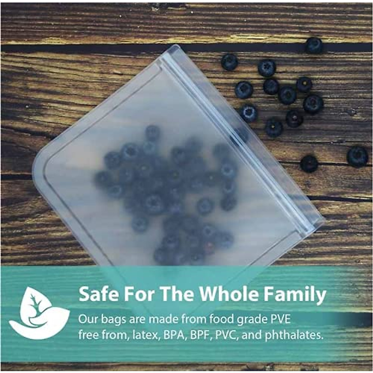 OHANASPACE BPA-FREE Reusable Durable Storage Bags - 10 Packs Leakproof Flat Freezer (2 Gallon Bags, 3 Large Sandwich & 2 Snack Bags), Resealable Thick Food-Grade , White, 17.5 x 12.5 x 0.78 inches