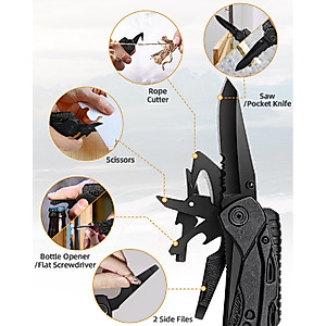 Multitool Knife, 24 in 1 Multi Tool Pocket Knives & Folding Knives with Nylon Bag Safety Lock Camping Accessories Survival Tool Pocket Knife Multi-tool for Outdoor Fishing Hiking