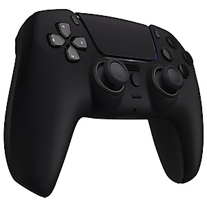 eXtremeRate Luna Redesigned Black Front Shell Touchpad Compatible with ps5 Controller BDM-010 020 BDM-030 040 050, DIY Replacement Faceplate Custom Touch Pad Cover Compatible with ps5 Controller