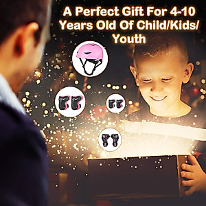 WayEee Kids Bike Helmet Knee Elbow Pads Wrist Guards Set for 4~10yrs Boys Girls Child, Adjustable Protective Gear Set for Sports Skateboarding Cycling Scooter Roller Skating Longboard Rollerblade