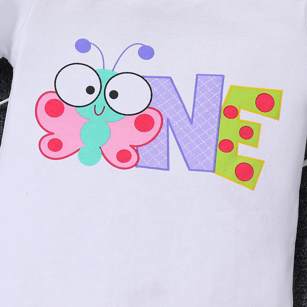 Baby Girls Butterfly 1st Birthday Outfit Butterfly Theme Birthday Party Romper + Tutu Skirt + Headband Bowknot Tutu Dress Clothes Set for Cake Smash Photo Props Purple Butterfly - 1st Birthday 1 Year