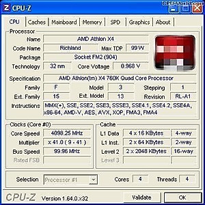 LANCHY AMD Athlon X4 760K CPU Used 4-Core 4-Thread Desktop Processor 3.8 GHz 4M 100W Socket FM2