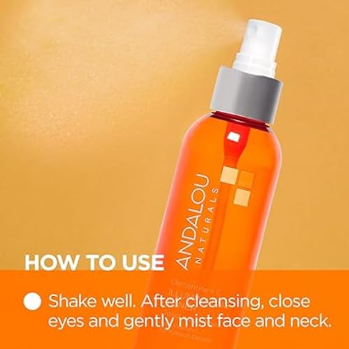 Andalou Naturals, Toner Facial Toner Helps Hydrate Balance Skin pH For Clear Bright Skin, Clementine Plus C, 6 Fl Oz