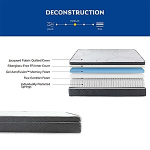 TMEOSK Queen Mattress, 10 inch Cooling Gel Memory Foam Tea Mattress for Pressure Relief, Individual Pocket Spring Mattress, Hybrid Top Mattress, Medium Firm Feel, CertiPUR-US Certified (Queen)