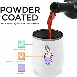 KPOP Insulated Wine Tumbler- 12 oz Stainless Steel Cup with Lid for Coffee, Juice, Water, & Wine - Tumbler Gift for KPOP Fans