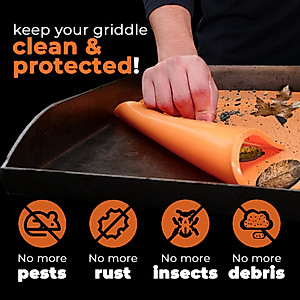 Silicone Griddle Mat by Griddle Buddy for Blackstone Griddles 36", 30", 28", 22" & 17", Heavy Duty Food Grade Mat, Protect from Rodents, Insects, Debris, Rust, All Season Cooking Cover