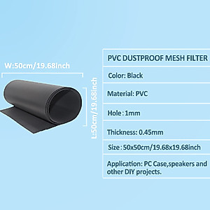 500x500mm 19.68inch DIY Computer PC Case and Fans PVC Dustproof Mesh Filter Cover With Magnetic Strip For Computer Chassis Speakers And More