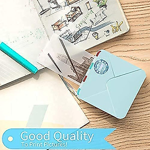 Phomemo M02S Mini Thermal Printer- Bluetooth Photo Printer with 3 Rolls Transparent Sticker Paper, Compatible with iOS + Android for Plan Journal, Study Notes, Art Creation, Work, Gift, Cyan