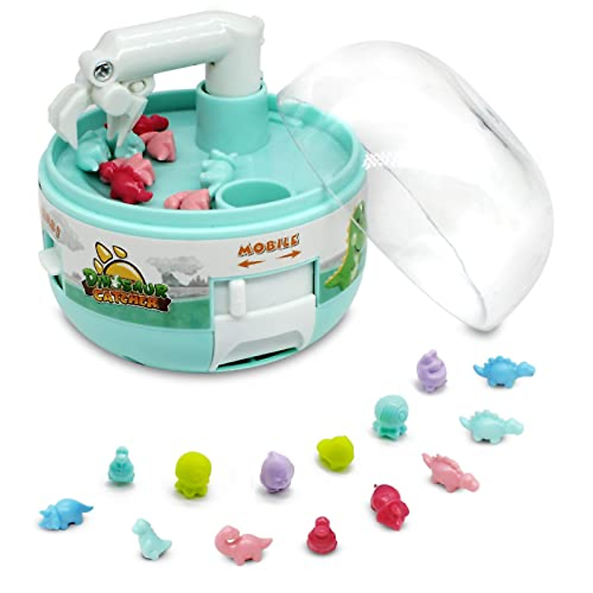 Mini Claw Machine Toys for Kids & Adults with Mini Dinosaur Figures Claw Machine Prizes, Mini Stuff Things that Actually Work, Mini Arcade Game Miniature Novelty Toys for 3+ Year Old Boys & Girls