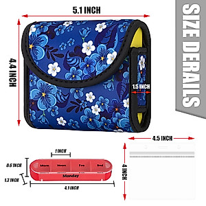 AATACAS Pill Organizer Case, Weekly Travel Pill Case Medication Reminder Daily AM PM, Day Night 7 Compartments, for 4 Times A Day, 7 Days a Week - Includes Neoprene Carrying Case