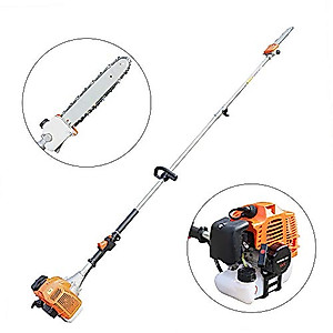 Gas Powered Pole Saw, 52CC 2-Cycle Powerful Chainsaw, Cordless Gas Long Reach Tree Trimmer Pruning Chain Saw, Pole Reach to 8.2 feet for Tree Limb Branches Pruning Garden Tree Trimmer