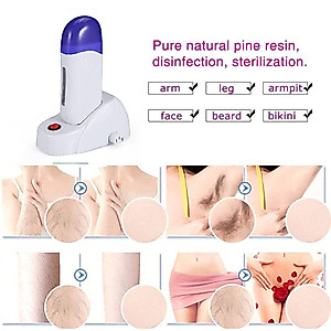 Roll-On Electric Waxing Machine for Painless Hair Removal, Warm Roller Wax Cartridge with Pedestal for Women and Men