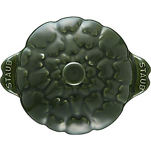STAUB Ceramics Dutch Oven 16-oz Petite Artichoke Cocotte, Basil