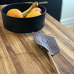 Outset Acacia Wood and Leather Heavy Duty, Extra Large Fly Swatter, Brown