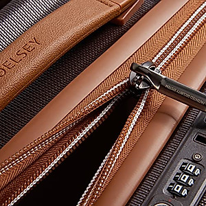 DELSEY Paris Chatelet Hardside 2.0 Luggage with Spinner Wheels, Chocolate Brown, Checked-Medium 24 Inch