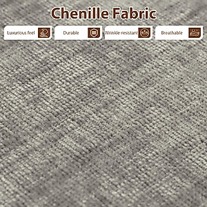 YuuYee 82" Chenille L Shaped Sectional Couches for Living Room, 3 Seater Comfy Modular Sofa with Chaise for Small Spaces,Mid Century Modern,Deep Seat,Grey