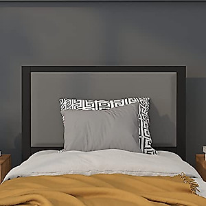 Flash Furniture Melbourne Metal Upholstered Twin Size Headboard in Dark Gray Fabric