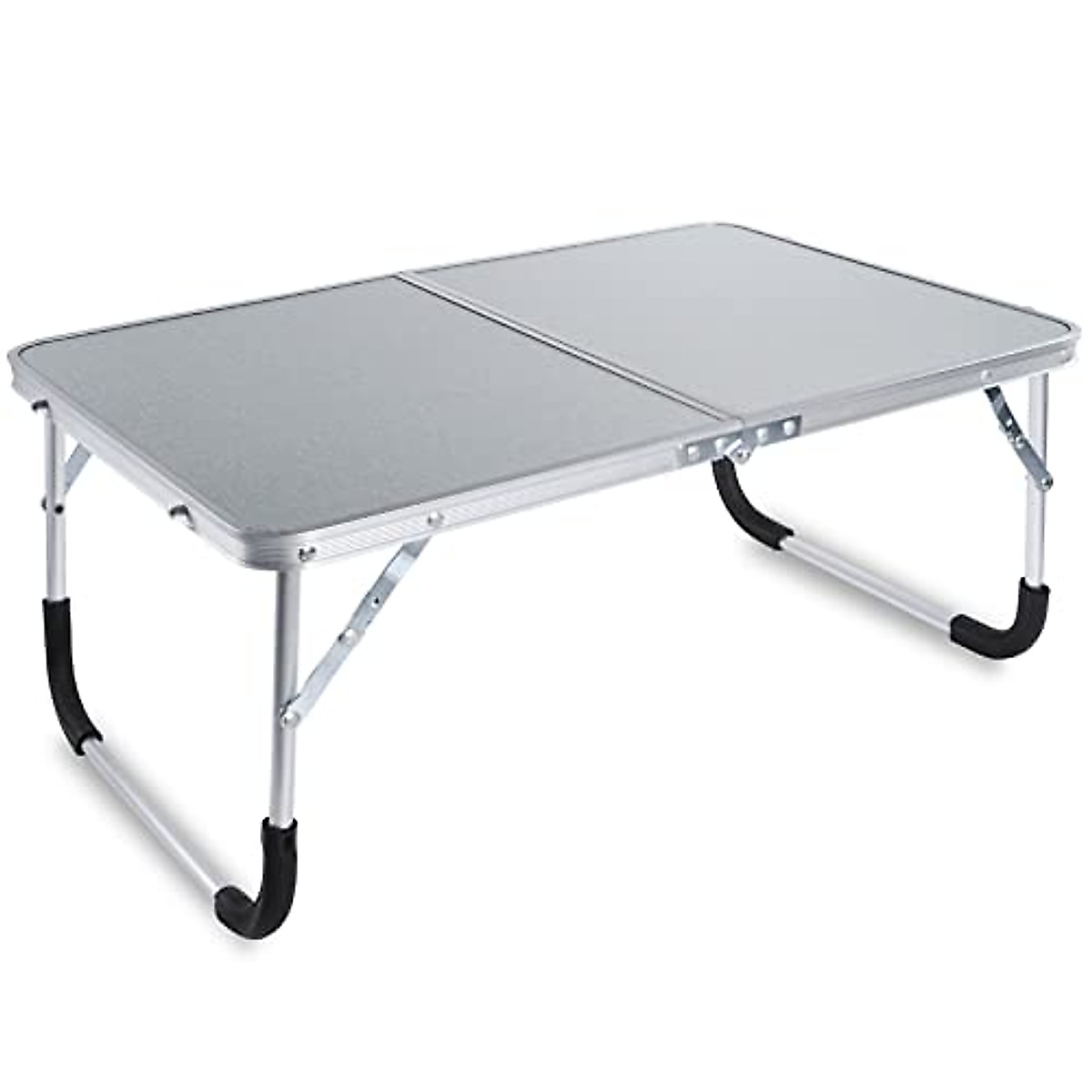 Sivya Foldable Laptop Table Lapdesk, Breakfast Bed Serving Tray, Portable Mini Picnic Desk(Silver)