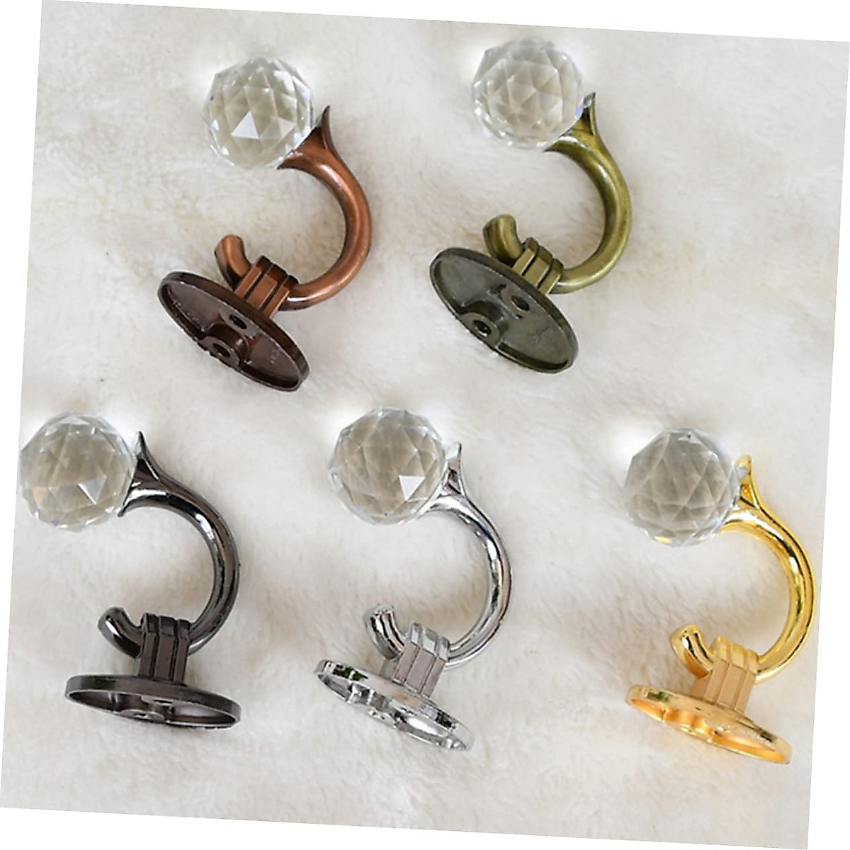 VOSAREA Set of 2pcs Aluminium Alloy Window Curtain Hooks Decorative Home Curtain Supplies Easy to Use Match Shower Curtain Living Room/Bedroom Decorations