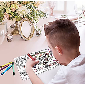 Gift Boutique 50 Disposable Wedding Activity Place Mats for Kids Coloring Paper 11" x 17"Game Table Mat Sheets