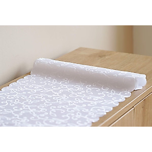 Stain Resistant Turkish White Tablecloth Polyester Table Linen, Rectangular, Square, Round, Washes Easily, Non Iron - Thanksgiving, Christmas, Dinner, Easter, Wedding (WHITE, Rectangle 60"x104")