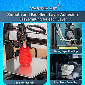 ATARAXIA ART PETG Filament 1.75mm, Black 3D Printer Filaments, 1Kg/2.2lb Tidy Winded Spools, Dimensional Accuracy +/-0.02mm, with Filament Storage Vacuum Bags, Fit FDM 3D Printers, PETG Black 1.75mm