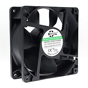 SXDOOL EC Motor Cooling Fan, 120mm Fan, 120mm 38mm AC 110V 115V 120V 220V 240V, Dual Ball Bearing 3000RPM Powerful