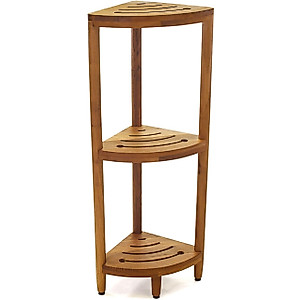 AquaTeak The Original Kai Corner Teak Bath Shelf