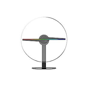 3D Holographic Fan, 3D Hologram Fan with Transparent Round Protective Cover, LED Fan Hologram Projector Suitable for Advertising Player, Party, Commercial Store Sign, Shop, Bar