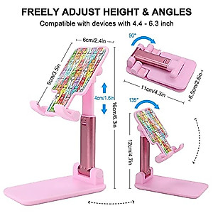Rainbow Llamas Foldable Desktop Cell Phone Holder Portable Adjustable Stand for Travel Desk Accessories