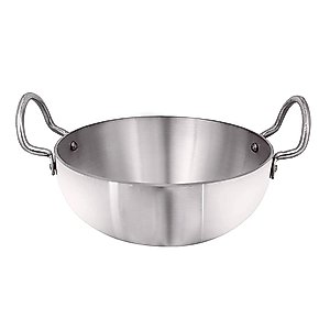 Satre Online and Marketing Aluminium Kadai No.12 Size, Kadhai Frying Pan, Cookware pan, Thickness 4 mm -Color-silver