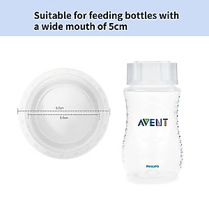 Baby Bottle Lid Screw Lids Aka Travel Caps with Rewritable Sealing Disc Compatible with Avent Wide Mouth Bottles Baby Bottle Lid Cap Replace Natural Bottle Sealing Ring and Sealing Disc (4pcs)