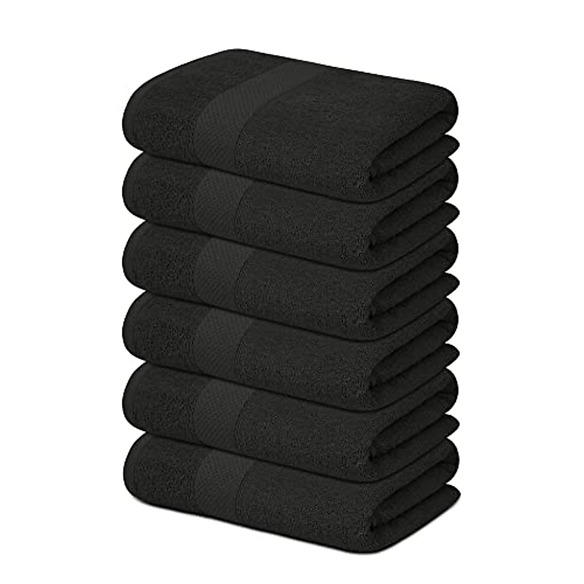 SOFTEX Linen 6-Pack Grey 24x48 Bath Towels Soft, Plush, Quick Dry, Absorbent, Premium Quality, Ultimate Comfort, Spa Experience, Home (100% Cotton)