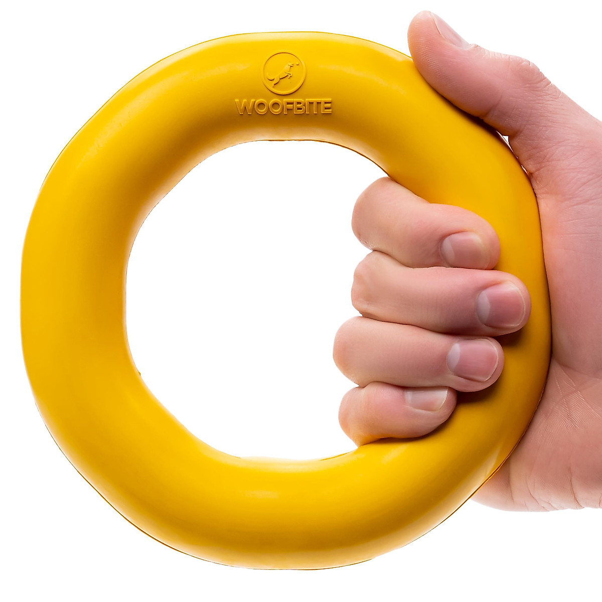 WoofBite "Indestructible Ring Dog Toy - Lifetime Replacement - Medium & Large Breed - Durable for Aggressive Chewers - Tough & Strong, Heavy Duty Natural Rubber - Fetch, Tug, & Chew - 6.5in.