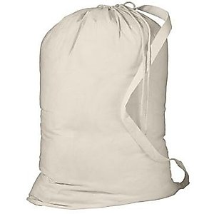 SHOPINUSA Heavy Canvas Laundry Bags W/Shoulder Strap (Small-Medium-Large) (Large)