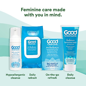 Good Clean Love Ultra Sensitive Foaming pH-Balanced Feminine Wash, Vaginal Soap for Women with Natural Ingredients, Water-Based Gentle Intimate Cleanser, Cleansing & Soothing Feminine Care, 5 Oz