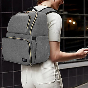 BAFASO Breast Pump Bag with Laptop Sleeve, Breast Pump Backpack Compatible with Spectra S1, S2 and Most Breast Pump Brands (Bag Only), Gray