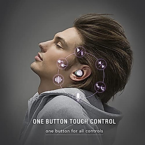 IDE11 Wireless Earbud Bluetooth Headphones, Bluetooth 5.1 Ear Buds True Wireless HI-FI Stereo, Earphones 48H Playtime with Mic and Charging Case Touch Control for Sport Work Sliver